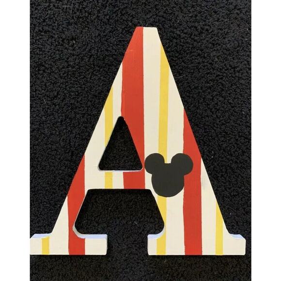 Handmade | Accents | Java Coffee Disney Hand Painted Letters Mickey Mouse Stripes Poke A Dots ...